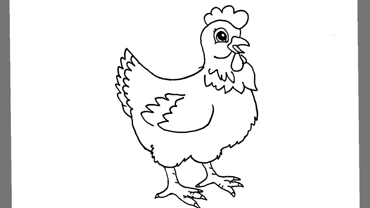 How To Draw A Hen | | Step By Step Drawing For Kids | | Hen Easy ...