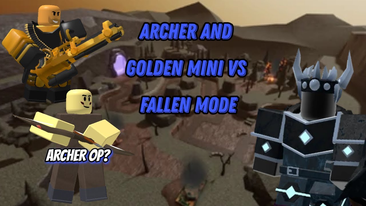 Solo Fallen with Archer and Golden Minigunner (Roblox Tower Defense ...