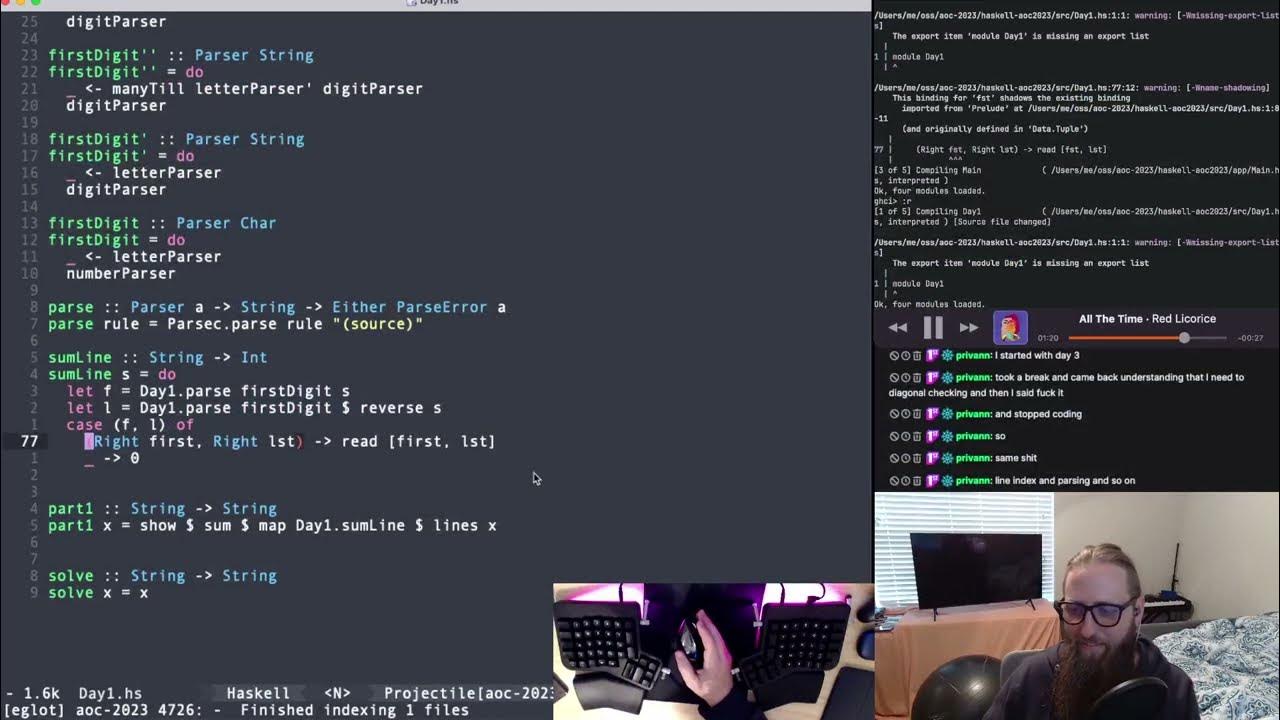 Advent of Code Day 1 in Haskell! - Learning Parsec - AoC 2023 1.3 - No 🎶 - YouTube