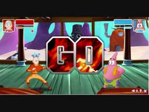 Super Brawl 2 Aang VS Patrick Sped Up - YouTube
