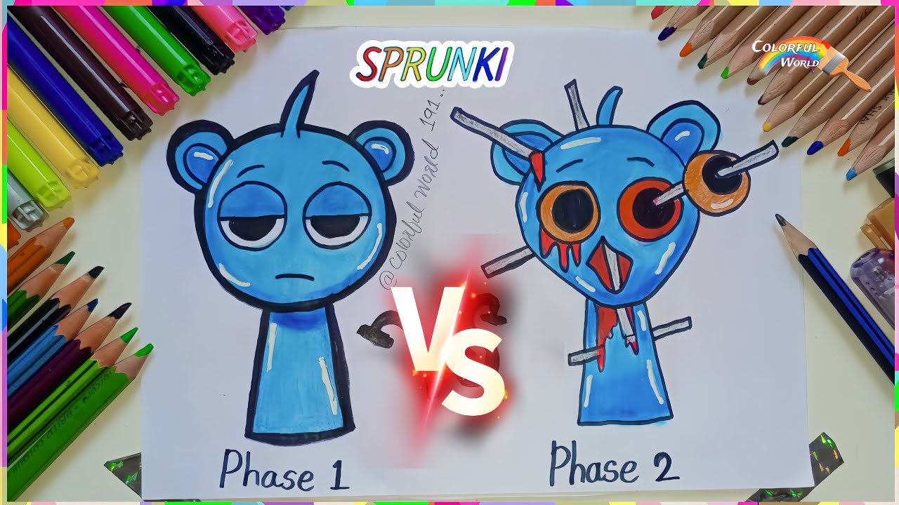 How to draw Sprunki Sky phase 1 and phase 2 drawing🤩 drawing and ...