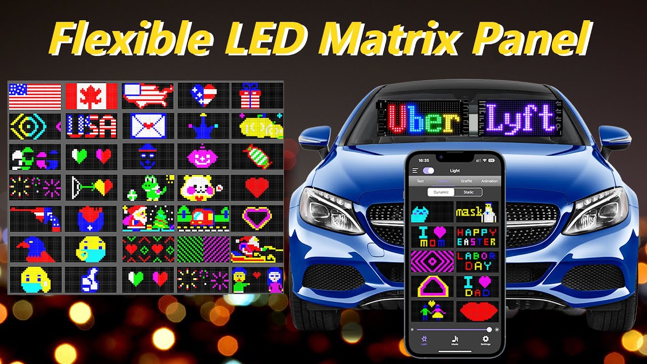 6.7''x2.7'' Light Sign for Car for Uber/Lyft Ride-share Drivers - YouTube