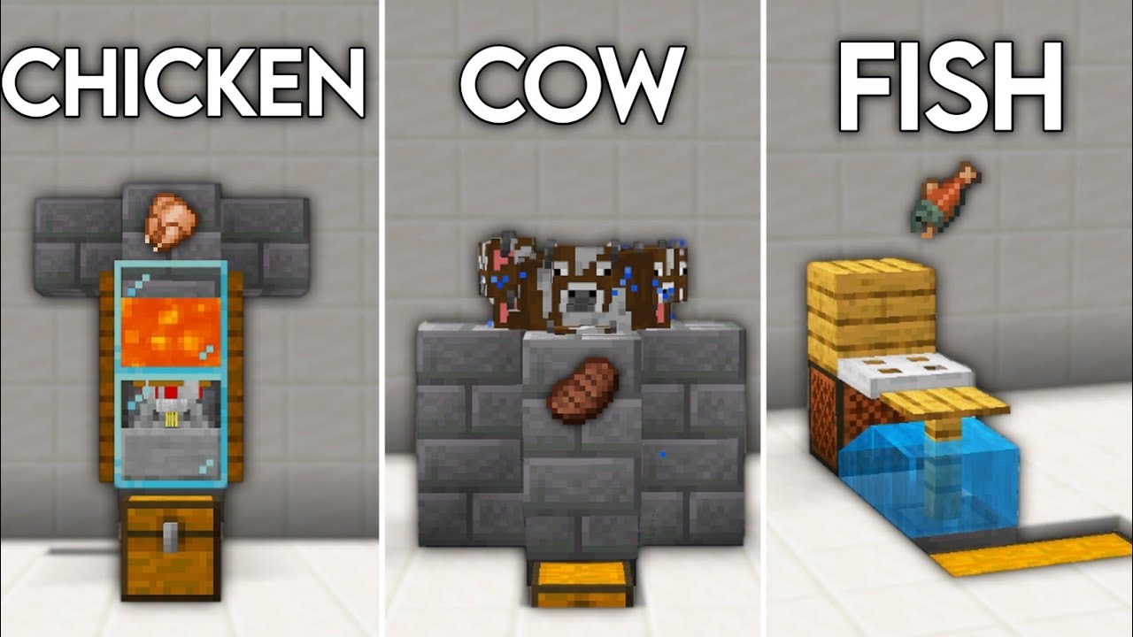 4 EASY Food Farms in Minecraft 1.21 Bedrock + Java ! - YouTube