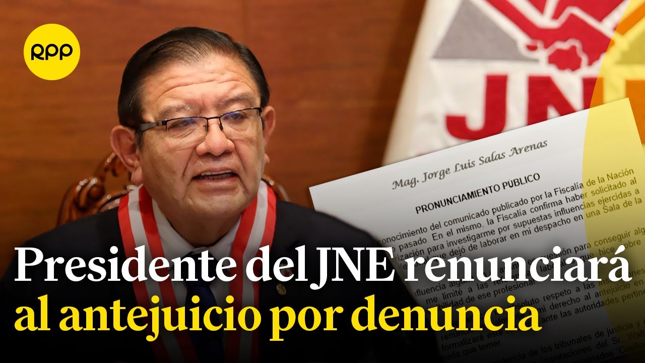 Presidente del JNE renunciará al antejuicio por denuncia en su contra ...