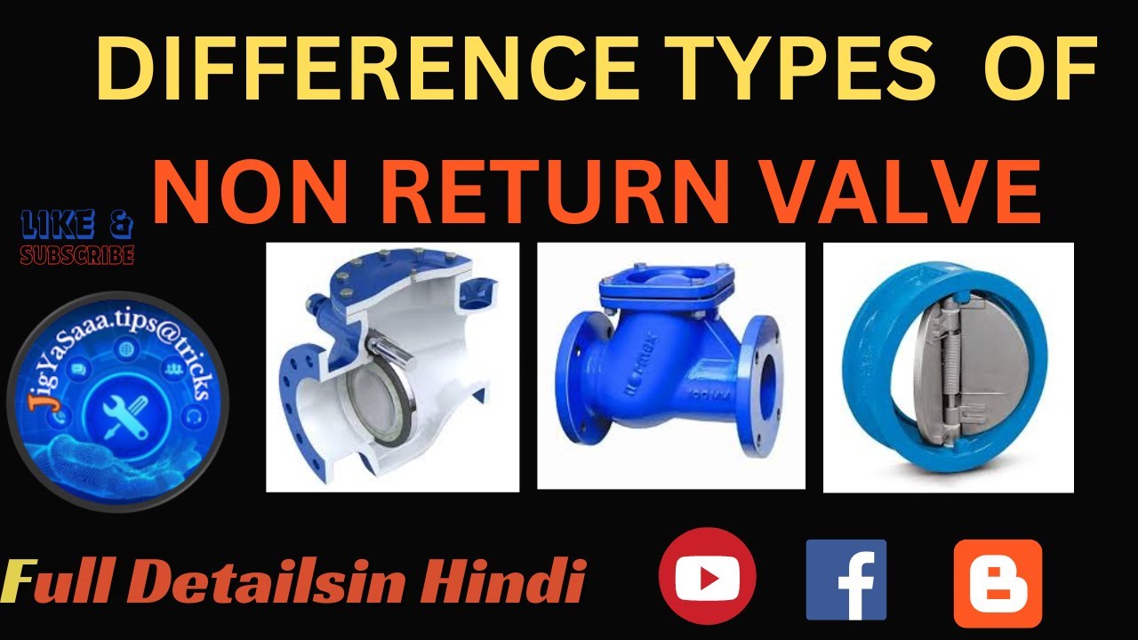 Types of Non Return Valve ( NRV )/ Working of NRV valve and application ...