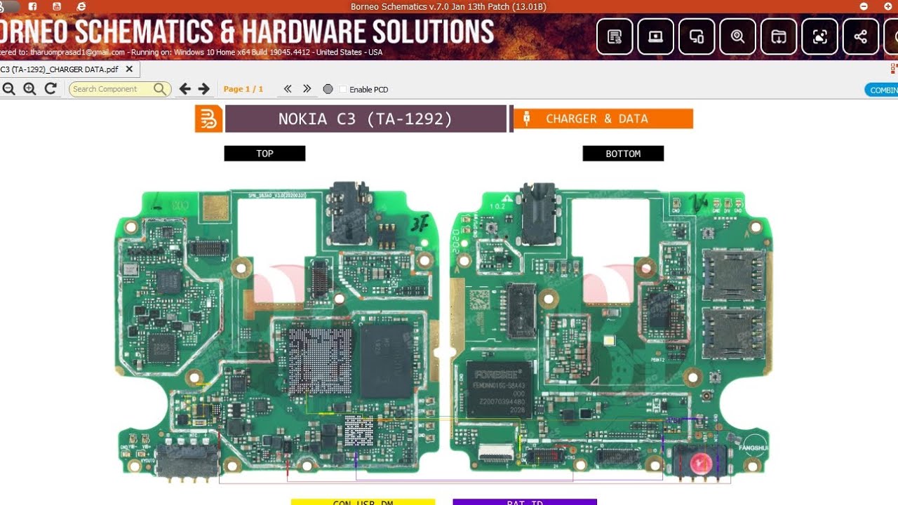Nokia c3 ta-1292 charging diagram | Nokia c3 ta1292 charging line ...