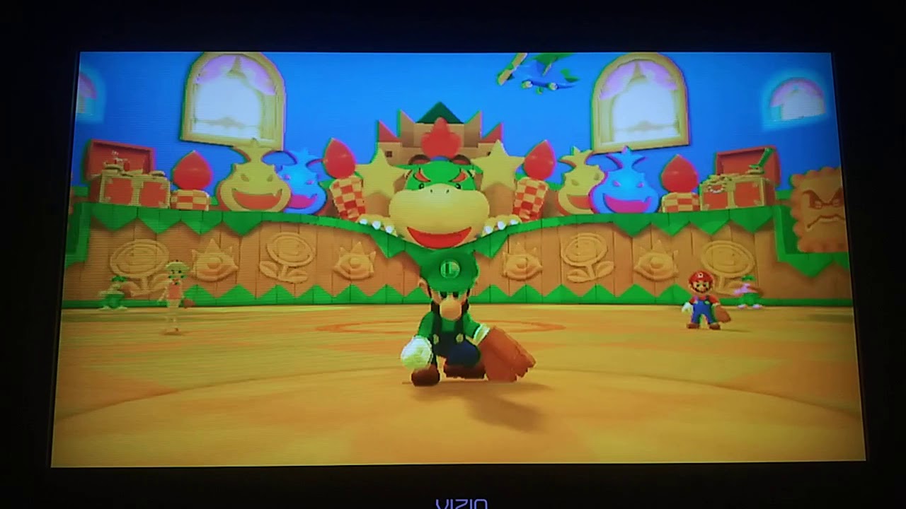 Mario Super Sluggers Bowser Jr Rookies (P1) VS Mario Fireballs (CPU) in ...