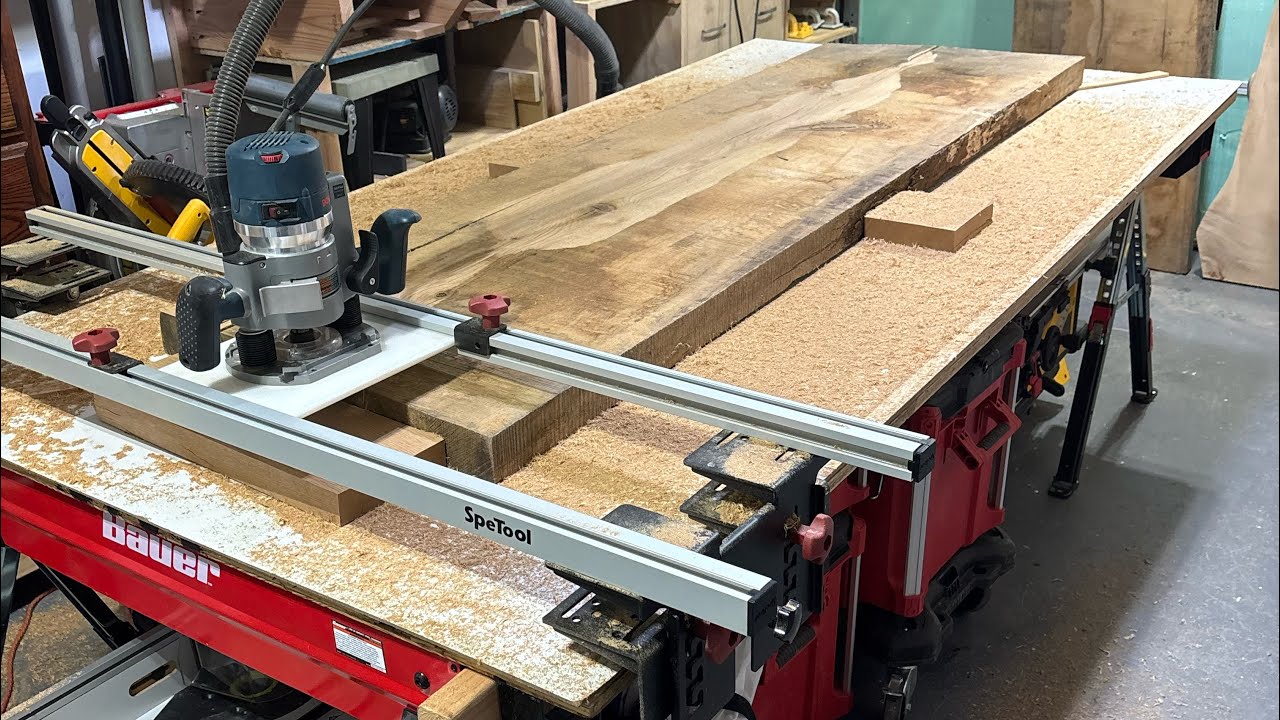 Flattening a White Oak Bar Top | SPETool Router Sled | Router Sled ...