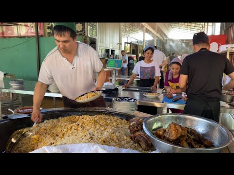 Famous uzbek wedding pilaf in 2 pots pilaf center - YouTube