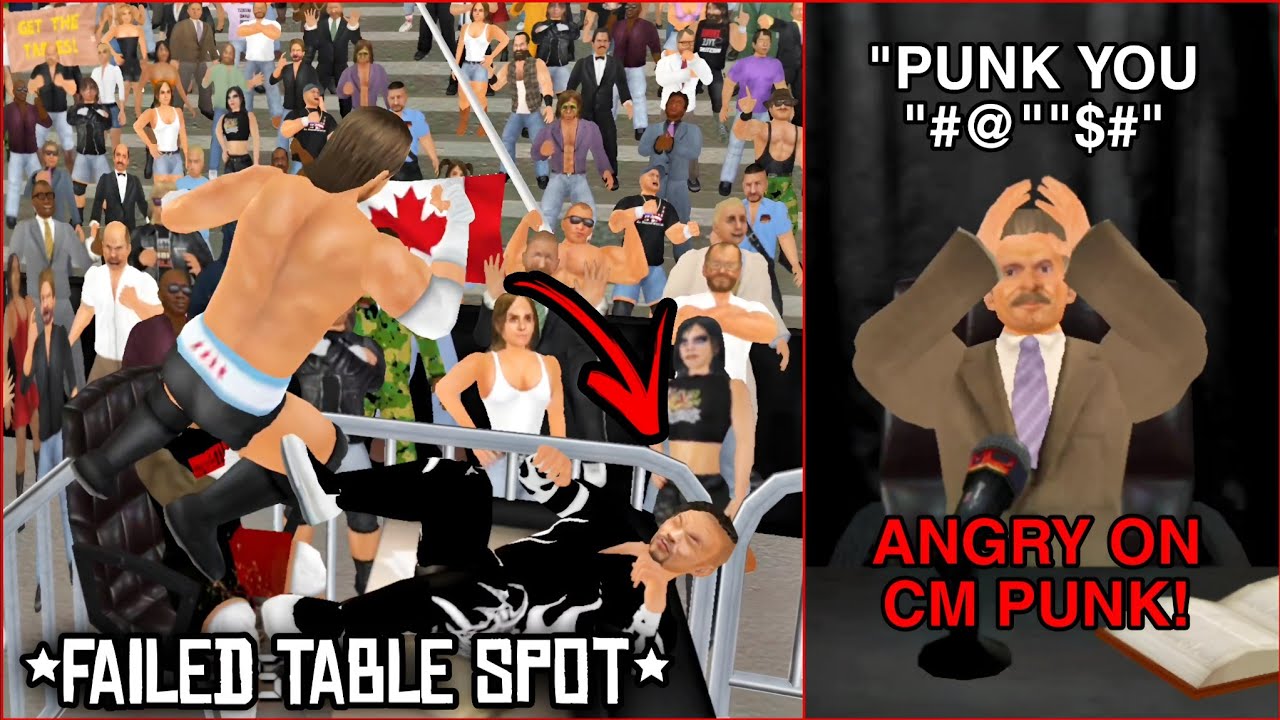 Vince McMahon is furious at CM PUNK after numerous failed Table spots | Wrestling Empire - YouTube