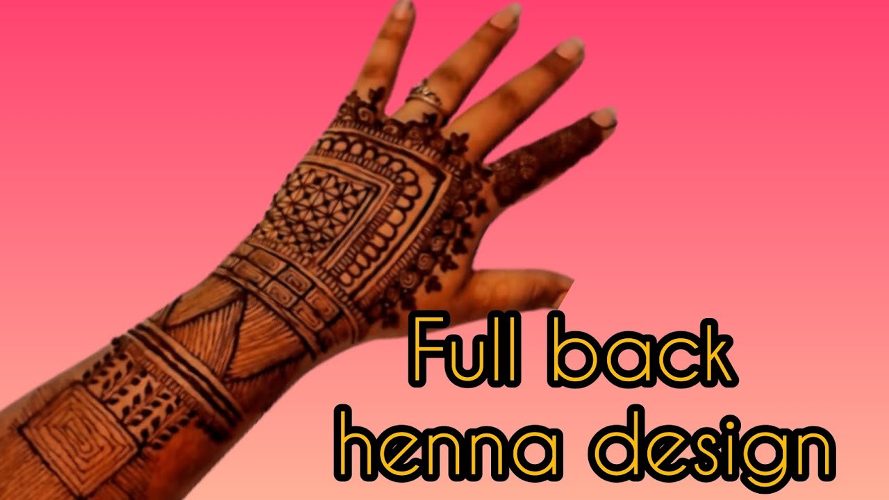 full hand back henna design|| henna design|| back henna art - YouTube