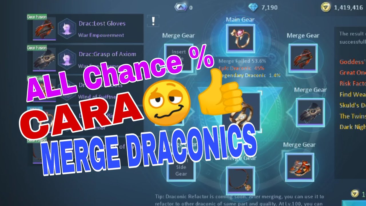 Dragon Raja: CARA MERGE DRACONICS | All % Chance - YouTube