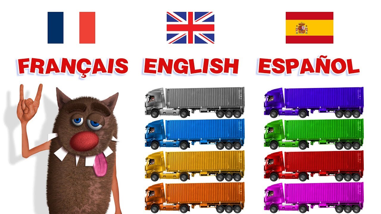 Foufou - Learn colors with trucks in FR/ENG/SPA for Kids (Les couleurs ...