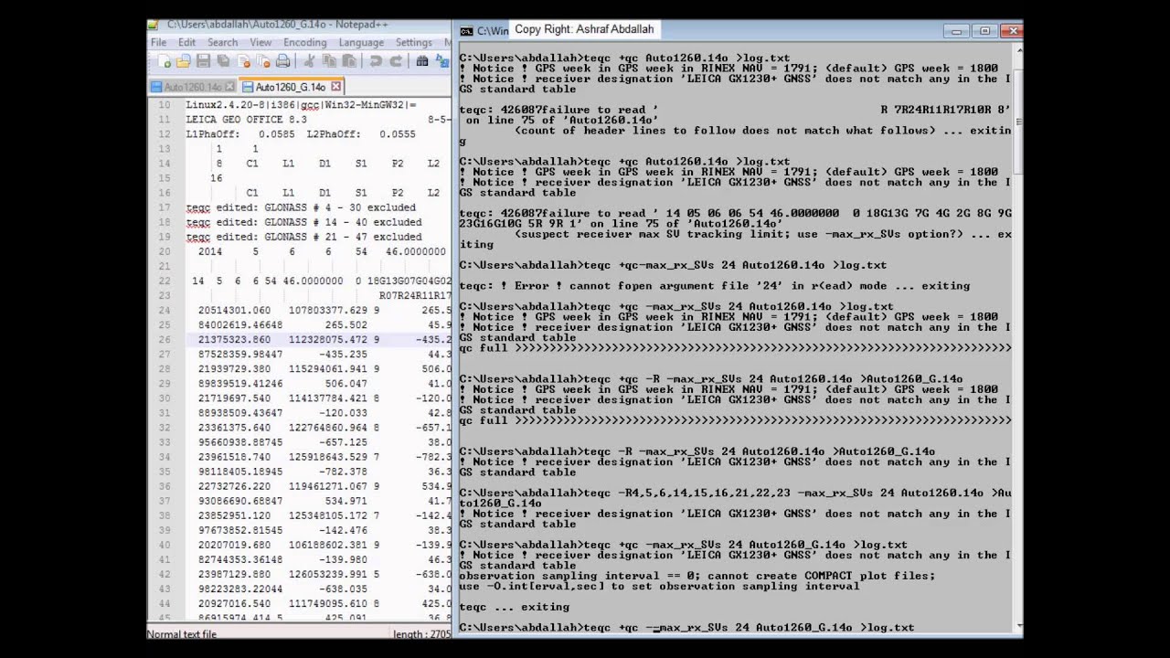 GPS RINEX files quality check 3 - YouTube