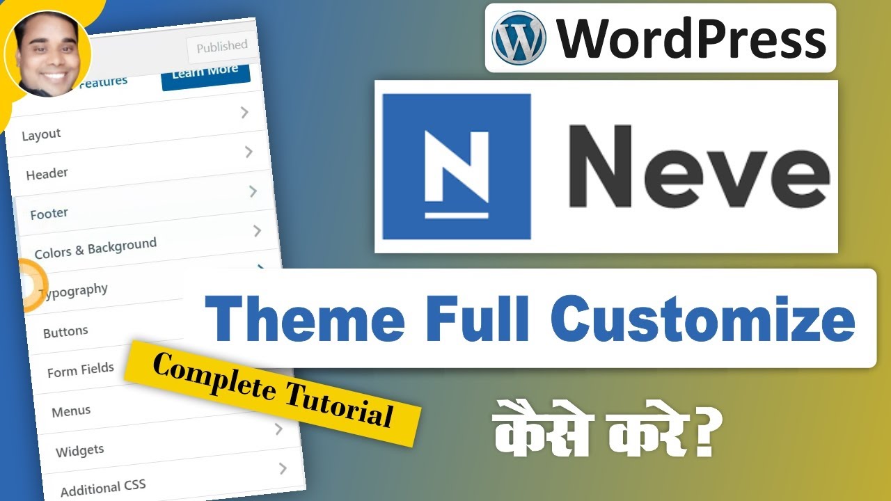How to customize or edit neve wordpress theme | Neve wordpress theme complete tutorial hindi ...