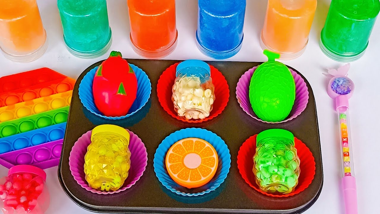 Satisfying video I mixing all my anti-stress toys and glossy slime Crab ...