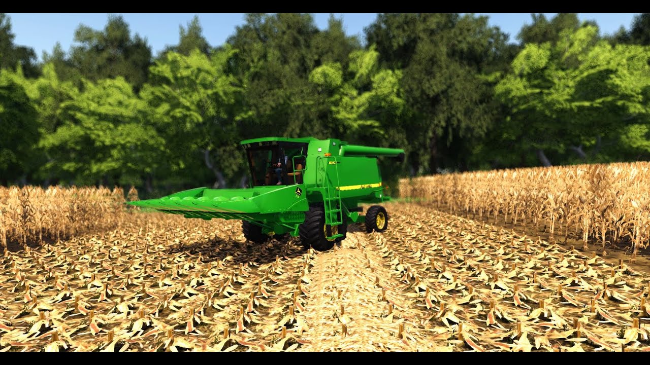 Harvesting Corn With My Custom 9410 In FS19 - YouTube