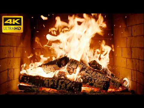 🔥 Şömine Kış Büyüsü, Müziksiz, Sakin Kor Çıtırtıları ve Sıcak Işıltı (Fireplace 4K)