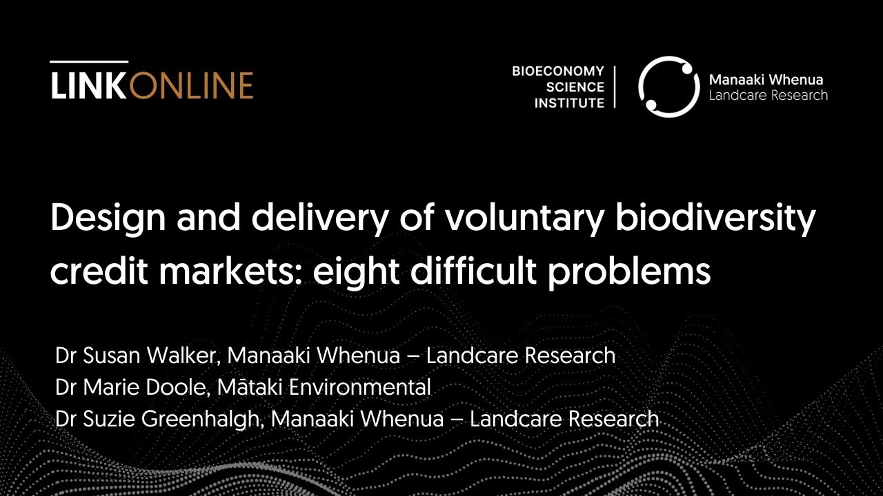 Design and delivery of voluntary biodiversity credit markets: eight ...