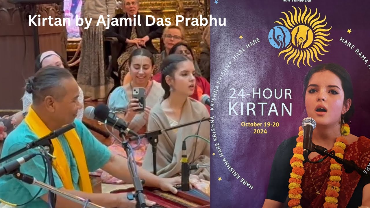 Kirtan by Ajamil Prabhu @24 hours Kirtan New Vrindaban| Sunday| closing Kirtan of 24 hr Kirtan ...