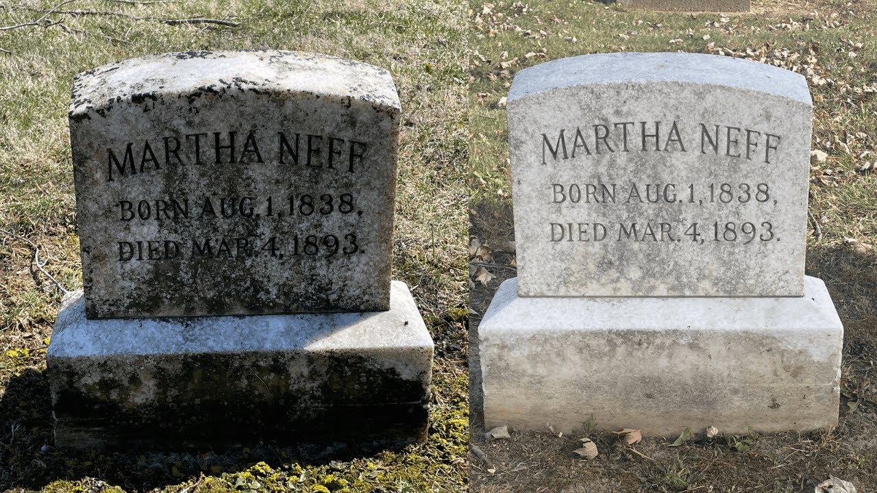 Cleaning Martha Harris Neff’s Headstone #cemetery - YouTube