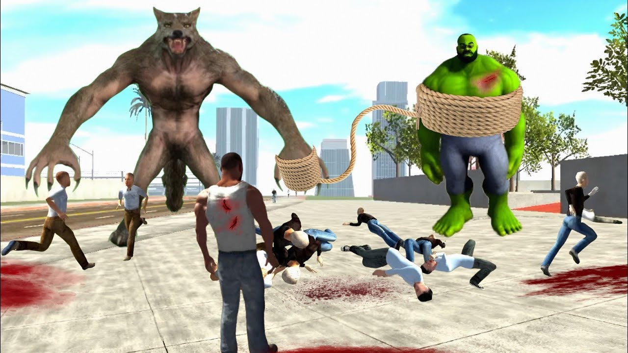 Indian bike driving 3D hulk vs cannibal wolf part 1|Indian bike driving ...