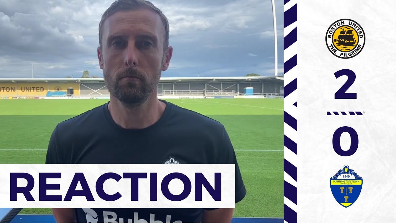 Boston United 2-0 Warrington Town: Mark Beesley reaction - YouTube