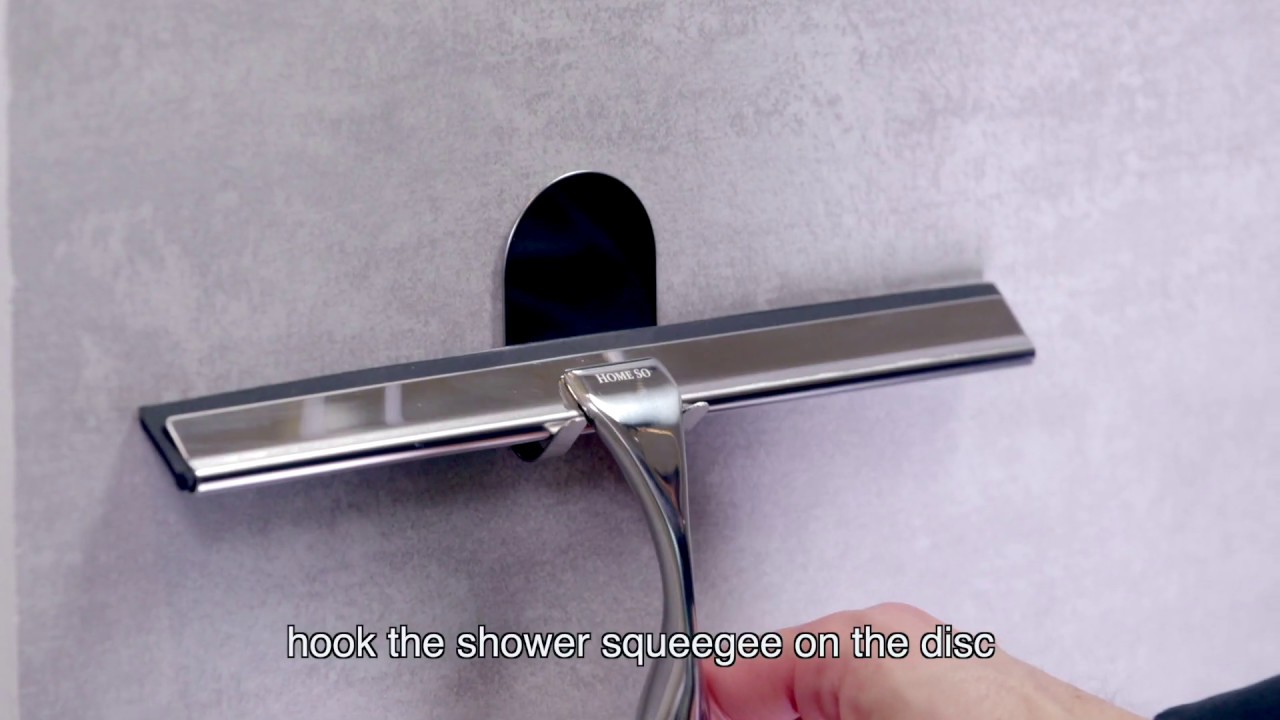 How to install 3M adhesive hooks - HOME SO Shower Squeegee - Easy step ...