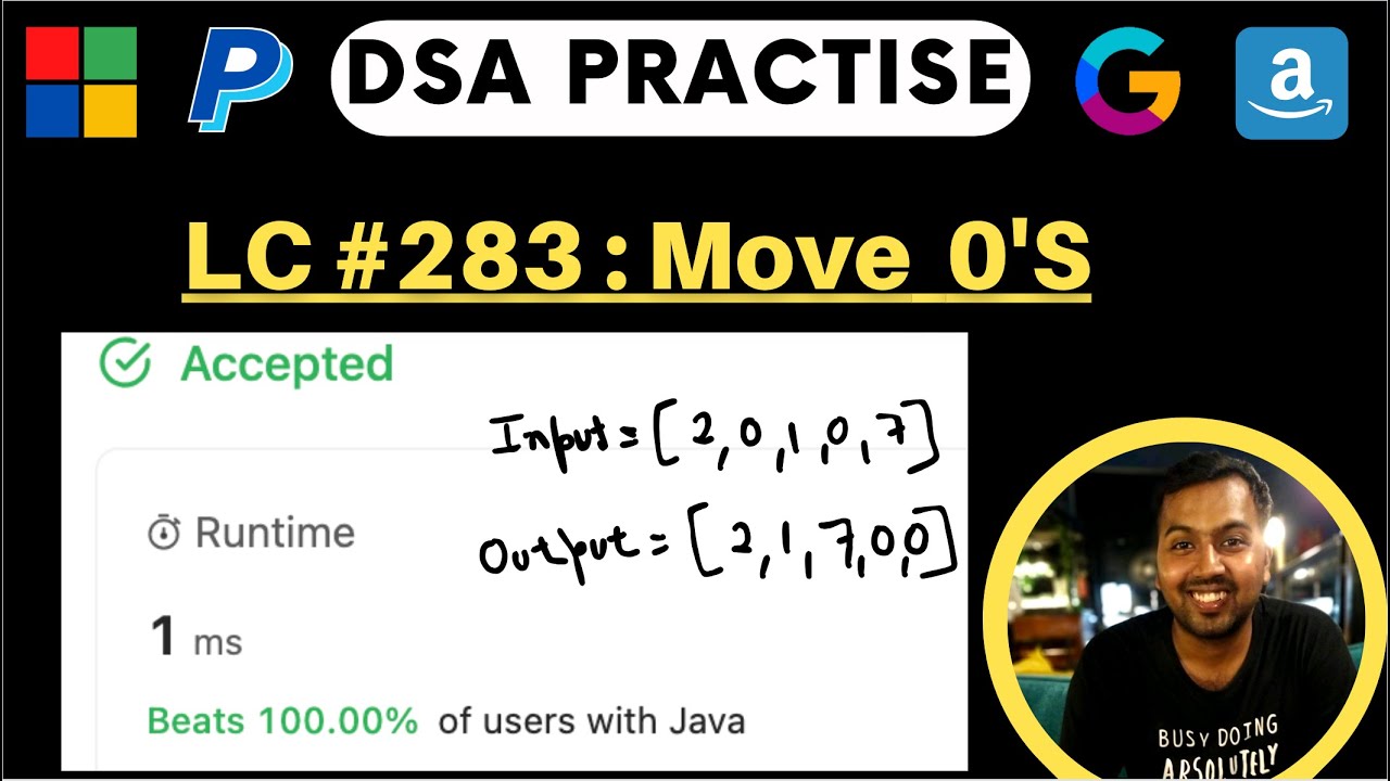 Lc 283 Move Zeroes Dsa Interview Preparation Youtube