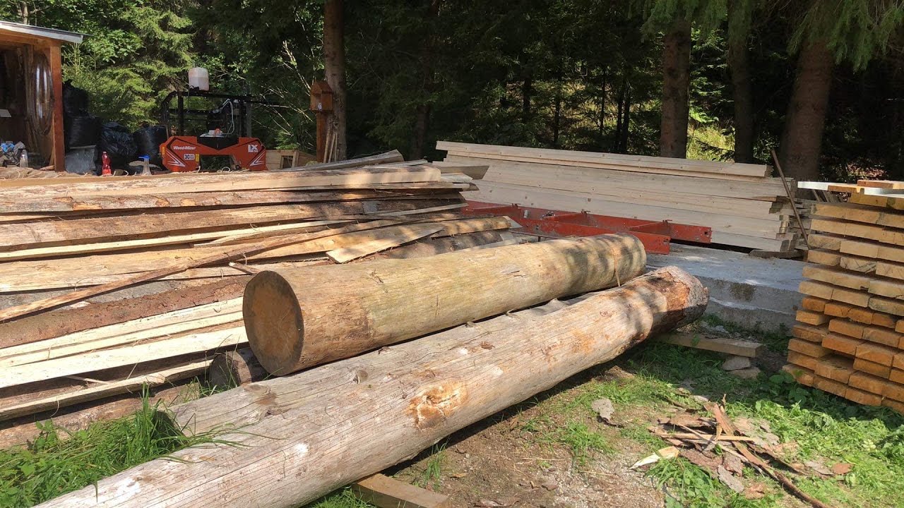 Milling ugly wood on my Woodmizer lx55 / hard work / Wood-Mizer lx55 ...