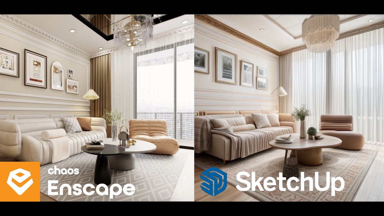 Enscape渲染 VS SketchUp for iPad - YouTube
