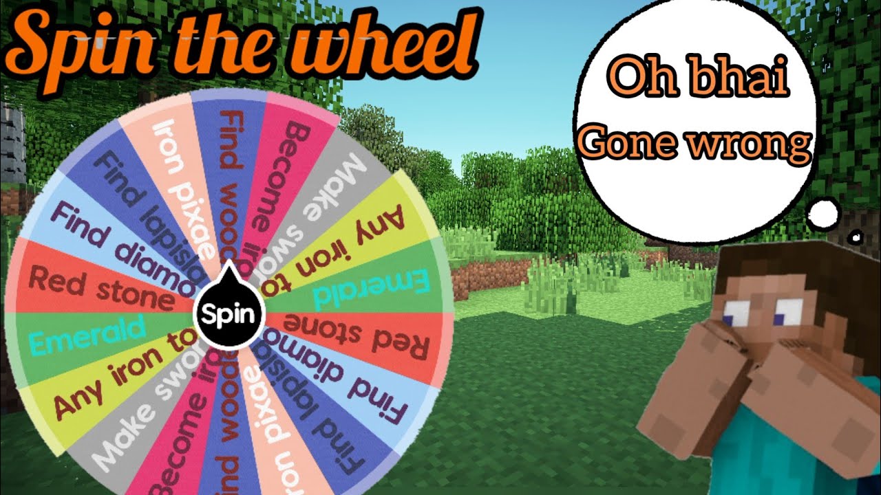spinning a wheel to decide my challange of minecraft || - YouTube