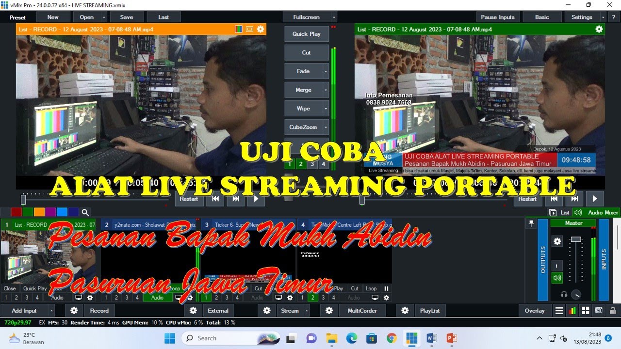 🔴 (Live) Ujicoba Alat Live Streaming Portable | Pesanan Bapak MUKH ...