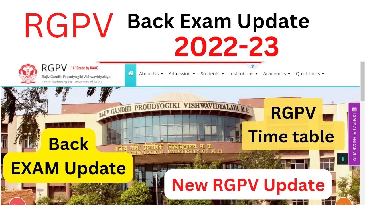 Rgpv back exam Update | Rgpv back exam time table | Rgpv new update ...