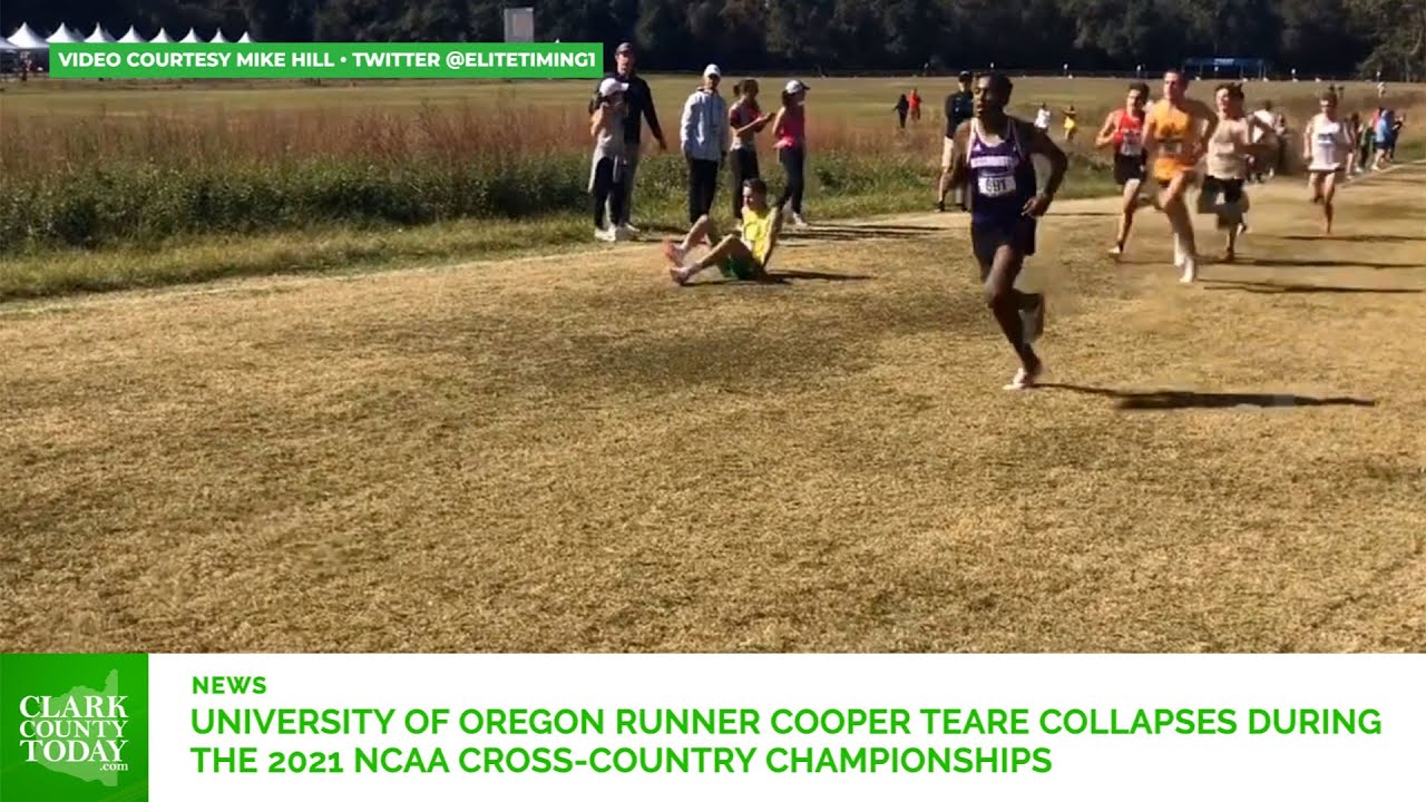University of Oregon runner Cooper Teare collapses during the 2021 NCAA ...