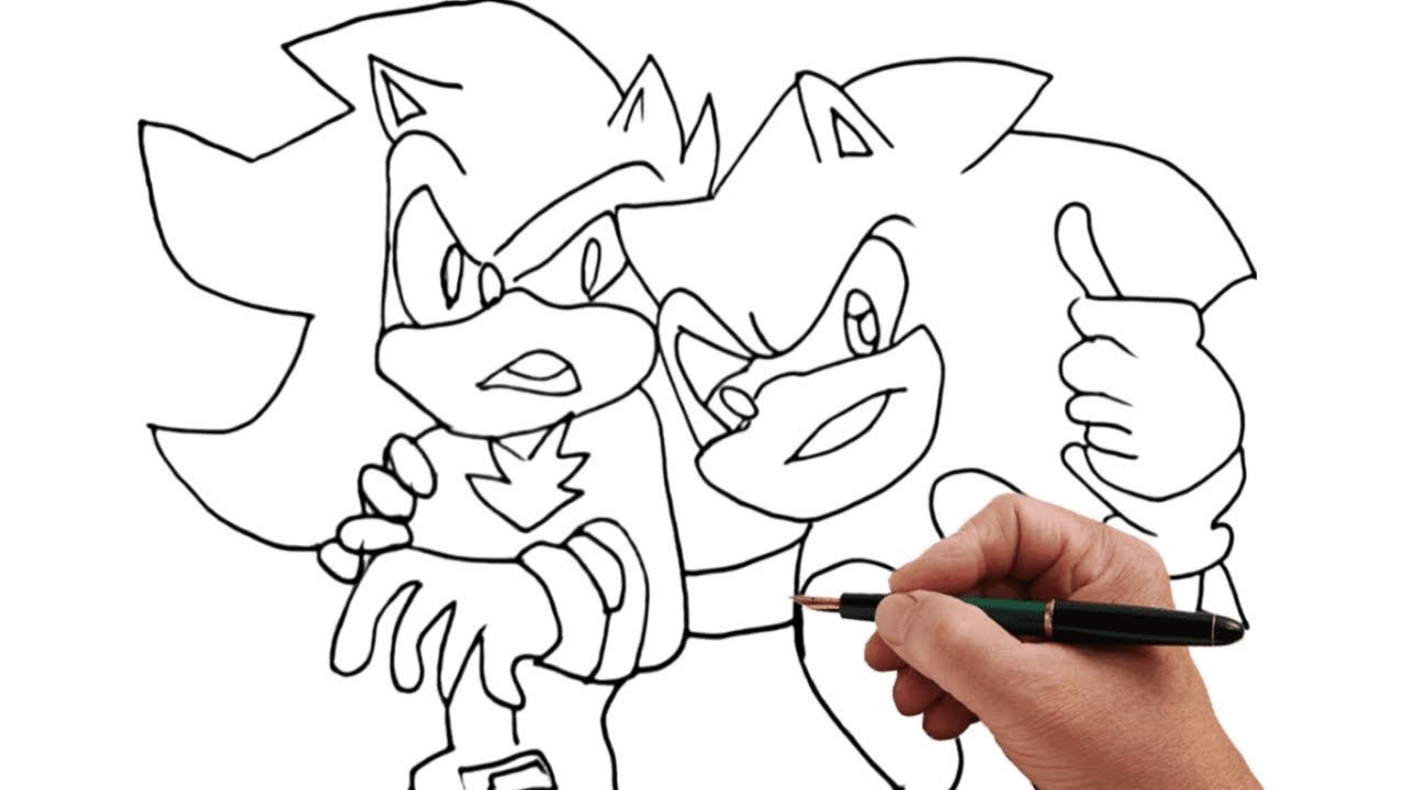 Easy Drawing Sonic and Shadow | Step by Step Sonic and Shadow Fun Art ...