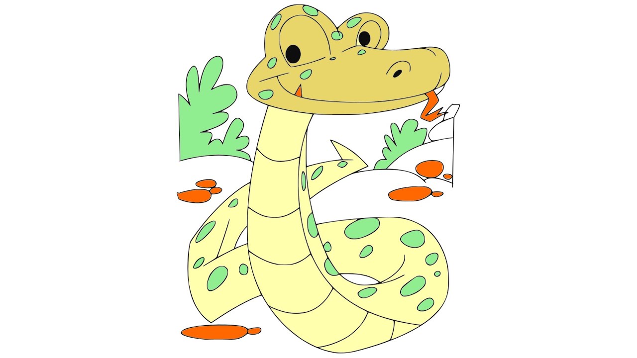 HOW TO DRAW SNACK EASY-LEARN TO DRAW ANIMALS SNACK STEP BY STEP-DRAWING ...