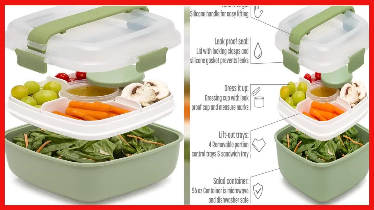 Goodful Stackable Lunch Box Container, Bento Style Food Storage with ...