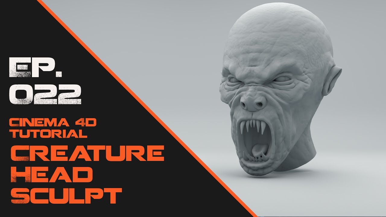 Sculpt a Creature Head in Cinema 4D - YouTube