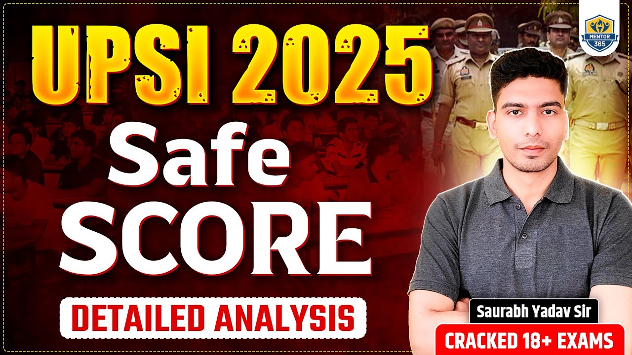 UP SI Safe Score 2025 😱 | Male Female Cutoff Analysis | UP SI Previous ...