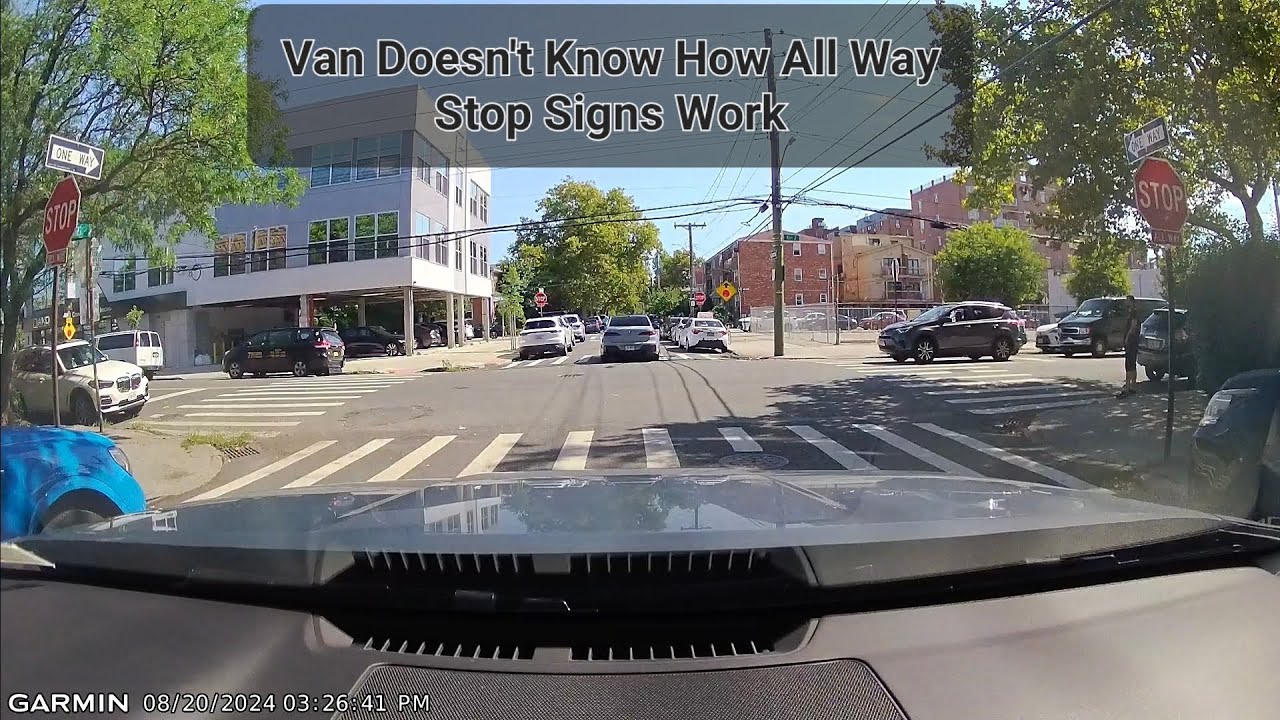 Van Can't Grasp The Concept Of How An All Way STOP Sign Works - YouTube