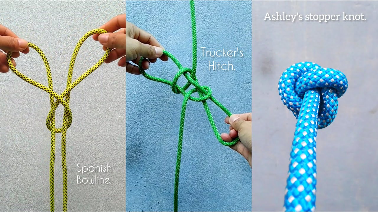 Very Strong Knots/ 4 tips of rope hacks and Knots/ Bowline/Trucker's ...