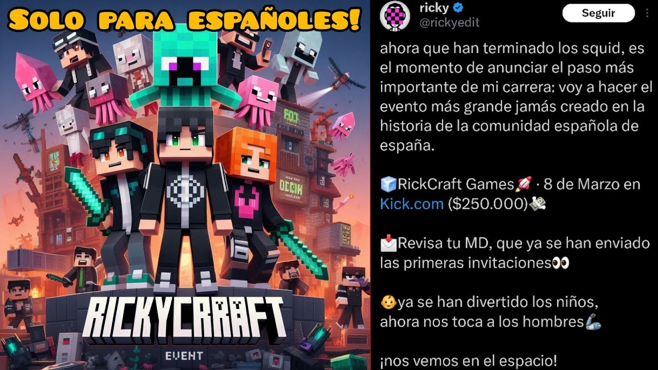 🔥🚨RICKYEDIT ANUNCIA los RICKCRAFT GAMES en KICK y DALAS REVIEW PROCEDE a BURLARSE de ÉL🚨🔥 - YouTube
