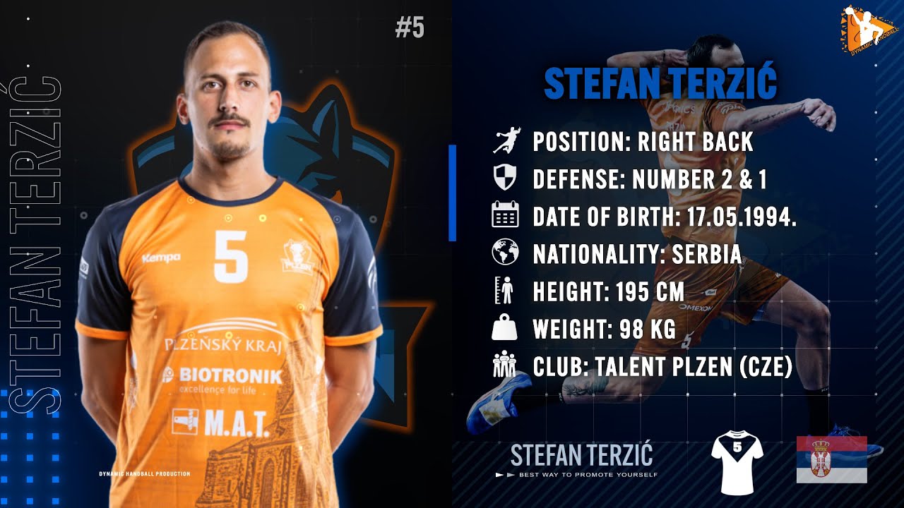 Stefan Terzic - Right Back - Talent Plzen - Highlights - Handball - CV ...