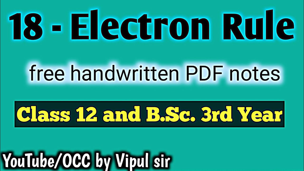 🔥 18 Electron Rule for Organometallic Compounds 🔥 18 electron rule 🔥18 ...