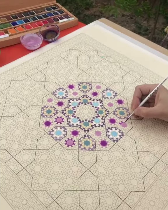 تعلم فن التذهيب 4 - YouTube