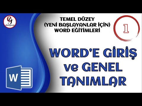 WORD DERS 1 - Word'e Giriş ve Genel Tanımlar