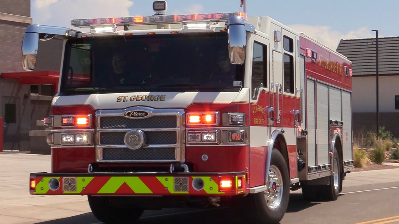 *Air Horn* St. George Fire Department NEW Engine 29 Code 3 - YouTube