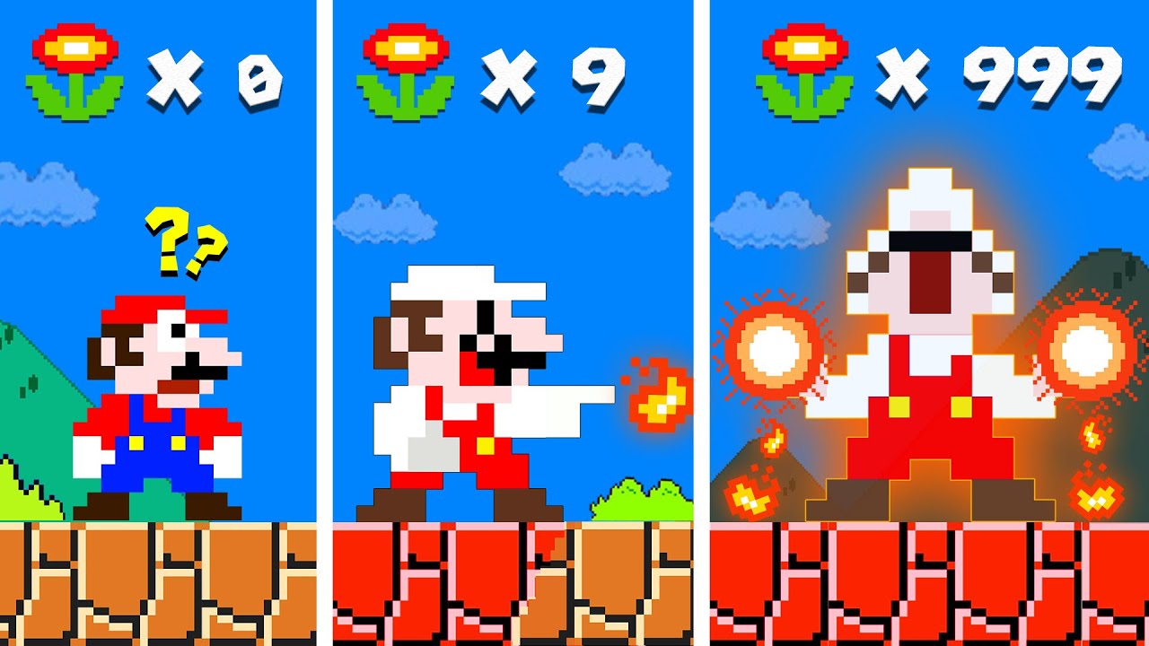 Mario Wonder but Fire Flower makes Mario's Fireball BURN everything ...