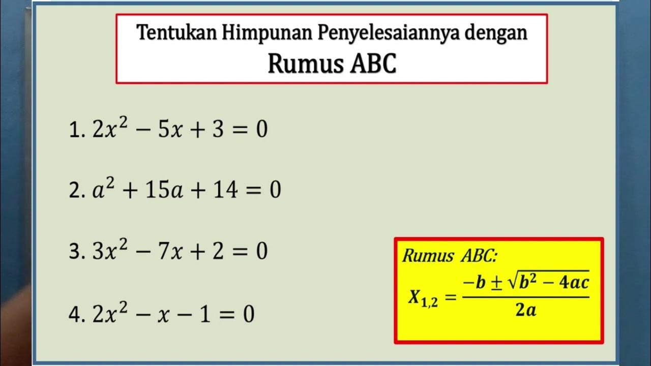 Cara Mencari Akar akar Persamaan Kuadrat Dengan Rumus ABC YouTube cara-mencari-akar-akar-persamaan-kuadrat-dengan-rumus-abc-youtube